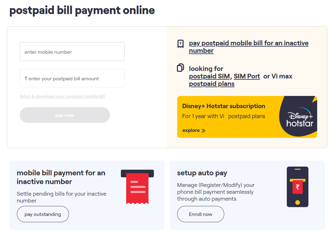 Vi Postpaid Recharge: Max Plans, Price, OTT & Bill Payment | selectra.in